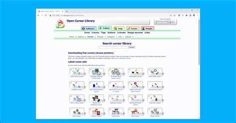 Open Cursor Library 마우스 커서 다운로드 사이트
