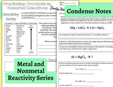 doodle notes predicting products of chemical reactions using