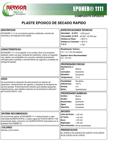 Eponer 1111 Download Free Pdf Química Materiales