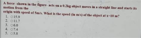 Solved A Force Shown In The Figure Acts On A 0 2 Kg Object