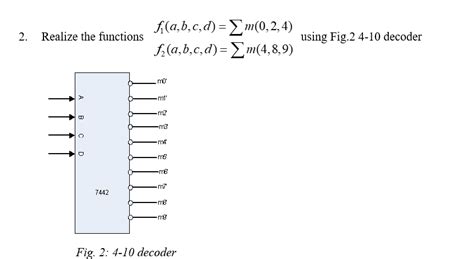 solved 2 realize the functions f1 a b c d ∑m 0 2 4