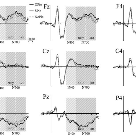 Novel Word Erps Grand Averages N 21 Of The Erp Waveforms Elicited