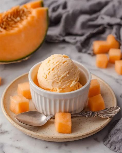 Melon Ice Cream Refreshing Homemade Fruit Dessert