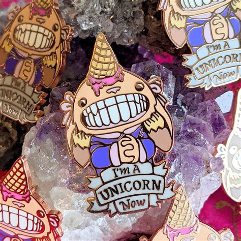 Unicorn Enamel Pin Cute Enamel Pin Rose Gold Pin Unicorn Jewelry Ice Cream Unicorn Pin Etsy