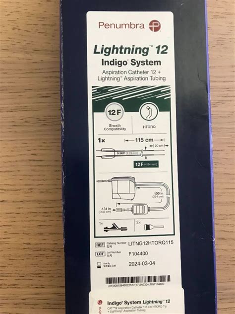 New Penumbra Litng12htorq115 Lightning 12 Indigo System Aspiration Tubing 12f X 115cm X