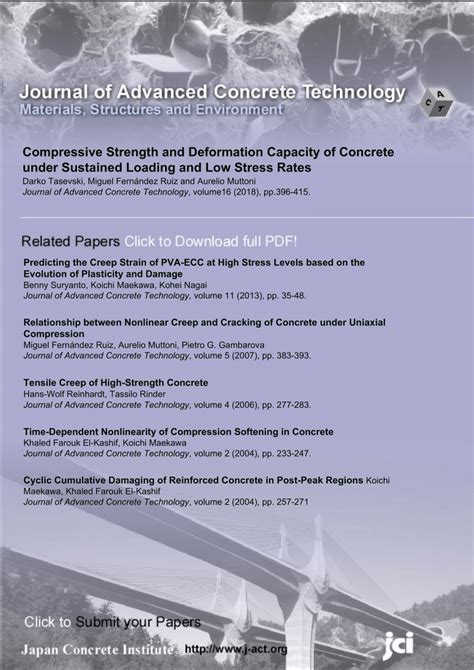 Pdf Compressive Strength And Deformation Capacity Of Concrete Under Sustained Loading And Low
