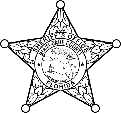 Florida Sheriff Badge Miami Dade County Vector File Badge Black White