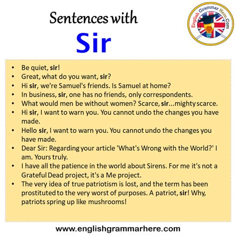 Sentences With Sir Sir In A Sentence In English Sentences For Sir