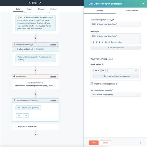 How To Setup Ai Chatbot Action In Hubspot Chatflows