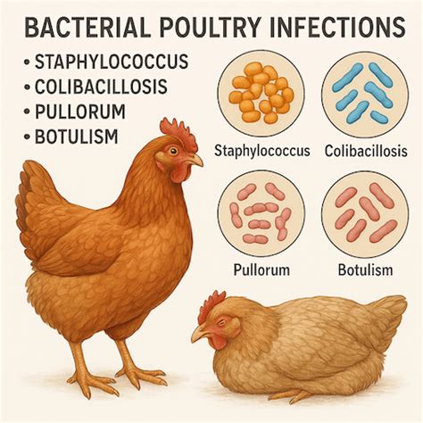 Bacterial Poultry Infections Staphylococcus Colibacillosis Pullorum And Botulism