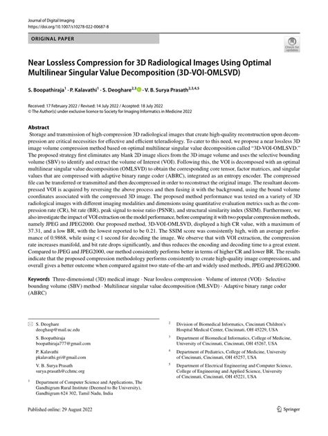pdf near lossless compression for 3d radiological images using