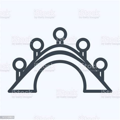 아이콘 브리지 시티 파크 기호에 적합합니다 선 스타일 편집 가능한 간단한 디자인 디자인 템플릿 벡터 간단한 그림 0명에 대한