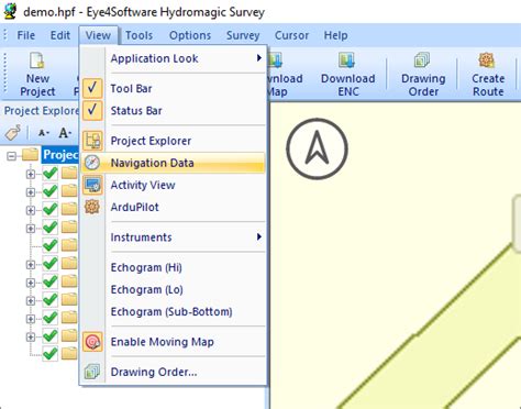Data View Window Eye4software Hydromagic Hydrographic Survey Software
