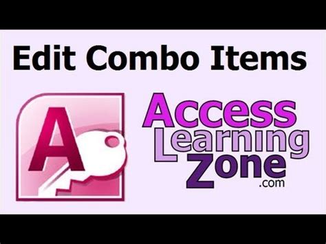 Microsoft Access Add Or Edit An Item In A Combo Box Using A List Items Edit Form YouTube