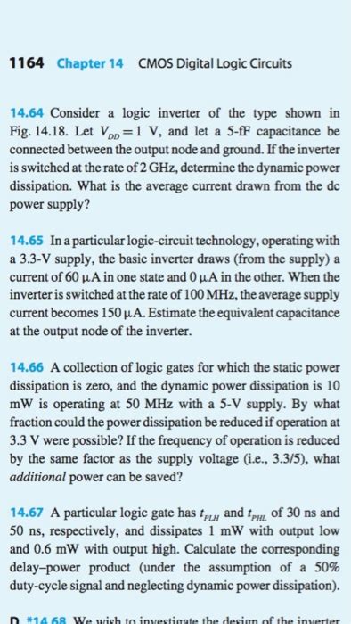 Solved 1164 Chapter 14 CMOS Digital Logic Circuits 14 64 Chegg Com