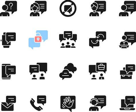 Chat bubble black glyph icons set on white space. Communication with speech balloons. Talking ...