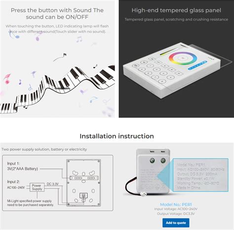 Miboxer B8 Rgb Cct 8 Zone Control Smart Panel Remote