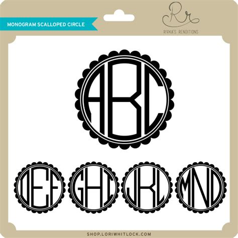 Monogram Scalloped Circle Lori Whitlocks Svg Shop