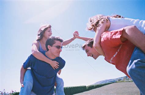 Two Couples Have Fun In The Park Picture And Hd Photos Free Download