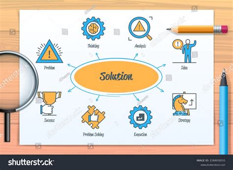 Solution Chart Icons Keywords Problem Analysis Stock Vector Royalty Free 2184918555 Shutterstock