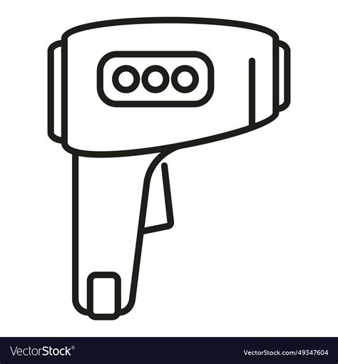 Test Care Gun Device Icon Outline Check Royalty Free Vector