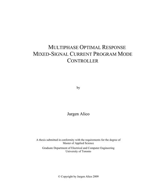 Pdf Multiphase Optimal Response Mixed Signal Current Programmed Mode