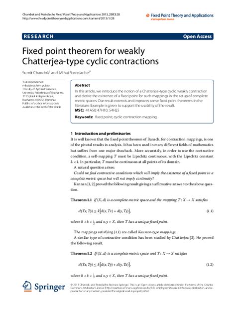 Pdf Fixed Point Theory And Applications