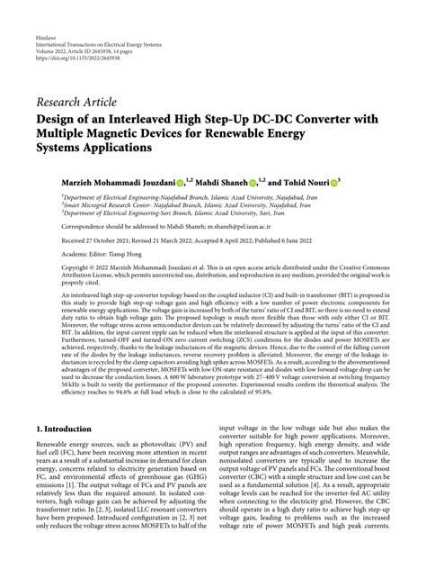Pdf Design Of An Interleaved High Step Up Dc Dc Converter With