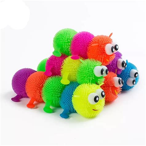 Led Worm Squishy Fidget Toy Illuminated Stress Relief Sensory Toy