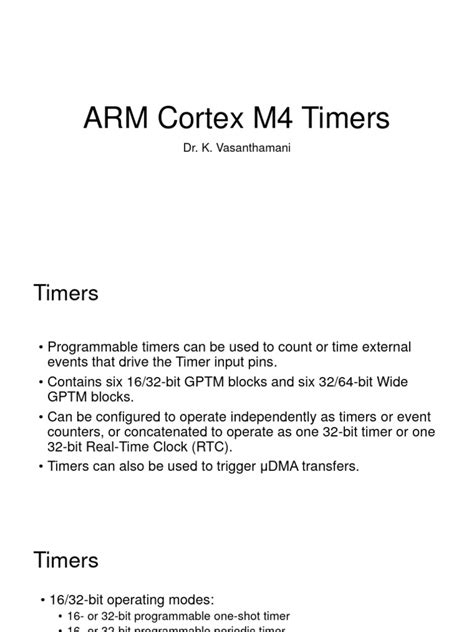 Armcortex Timer Pdf Timer Computer Science