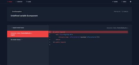 Undefined Variable Component On Laravel Livewire