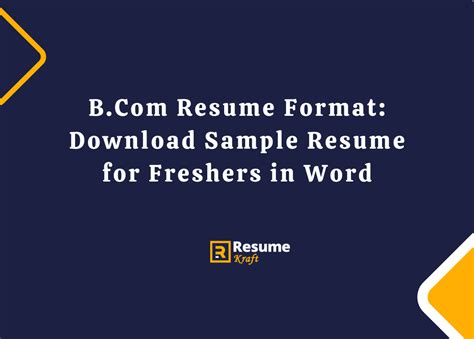 Download B Com Resume Format Sample For Fresher In Word
