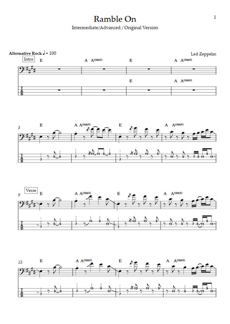 Ramble On Guitar Chords