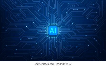 Ai Microchip Processor Circuit Digital Technology Stock Vector Royalty Free