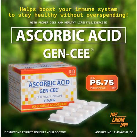 Gen Cee Vitamin C 56250mg 50100 Capsules Shopee Philippines