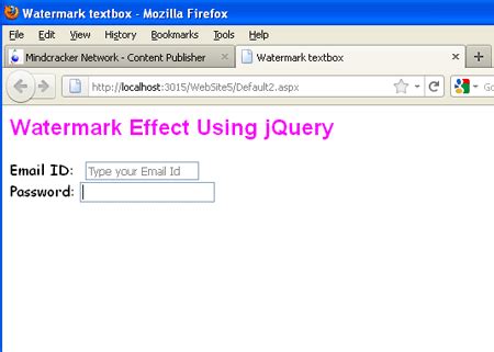 Watermark Effect Using JQuery