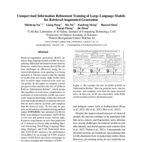 unsupervised information refinement training of large language models