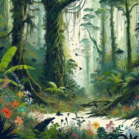 Abstract Rainforest Art Vibrant Ecosystem Depiction Ai Art Generator Easy Peasy Ai