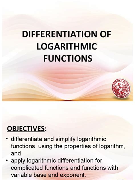L9 Derivative of Logarithmic Functions | PDF | Logarithm | Function (Mathematics)