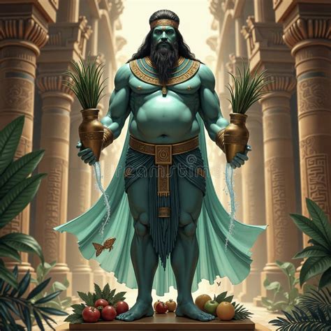 Hapi Pot Bellied Egyptian God Of The Nile His Floods Brought Life To Egypt Stock Illustration
