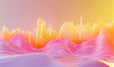 Abstract Digital Landscape Visualization With Vibrant Pink And Orange Gradients Showcasing