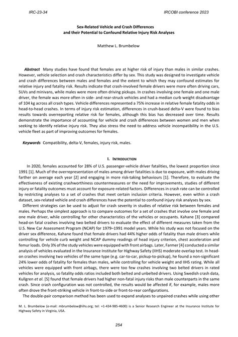 pdf sex related vehicle and crash differences and their potential to