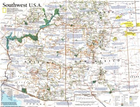 Tourist Map Of Southwest Usa Printable Us Maps