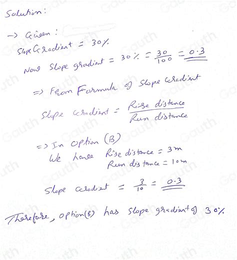 solved which one of the following slopes has a gradient of 30 tick
