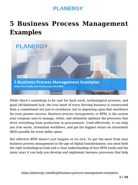 5 Business Process Management Examples Pdf Business Process