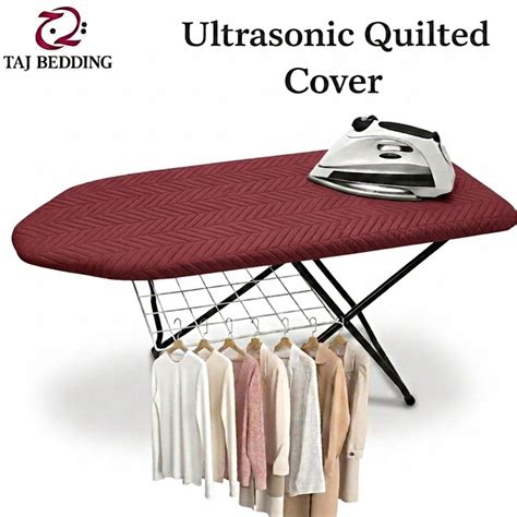 Zigzag Ultrasonic Quilted Iron Board Cover Customized Maroon Taj