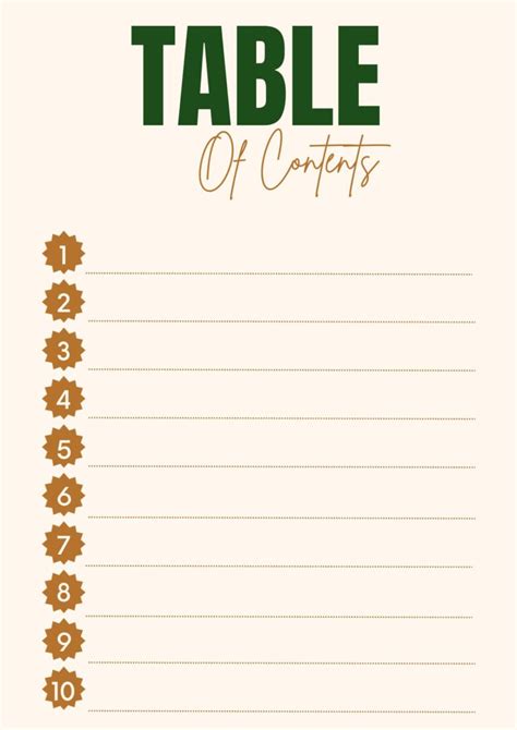 Free Printable Blank Table Of Contents Templates PDF Included Printables Hub