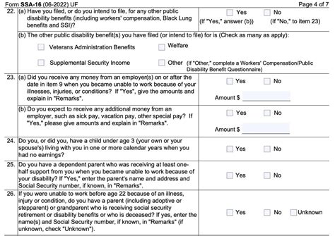 Form Ssa 16 Instructions Filing Your Disability Benefits Claim