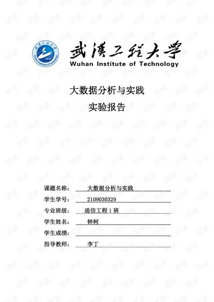 大数据分析与实践实验报告资源 csdn下载