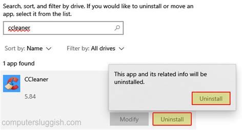 How To Uninstall Ccleaner From Windows 10 Computer Computersluggish